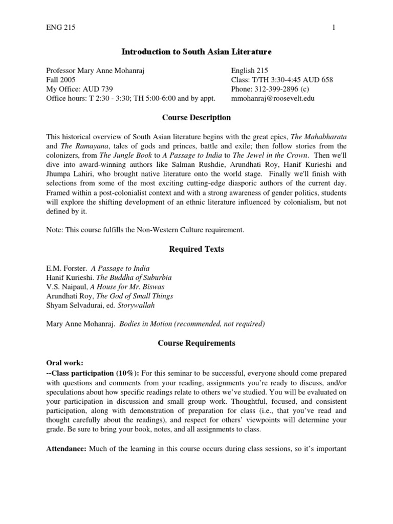 introSA Syllabus | PDF | Citation | Rudyard Kipling