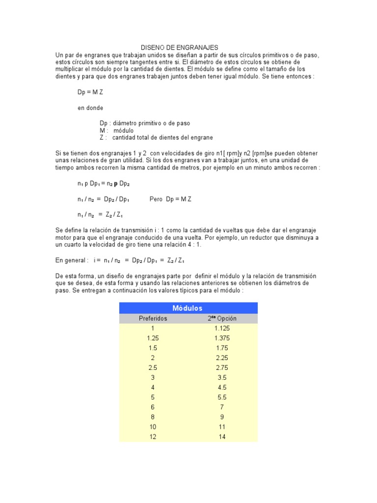 Diseno de Engranajes | PDF | Engranaje | Máquinas