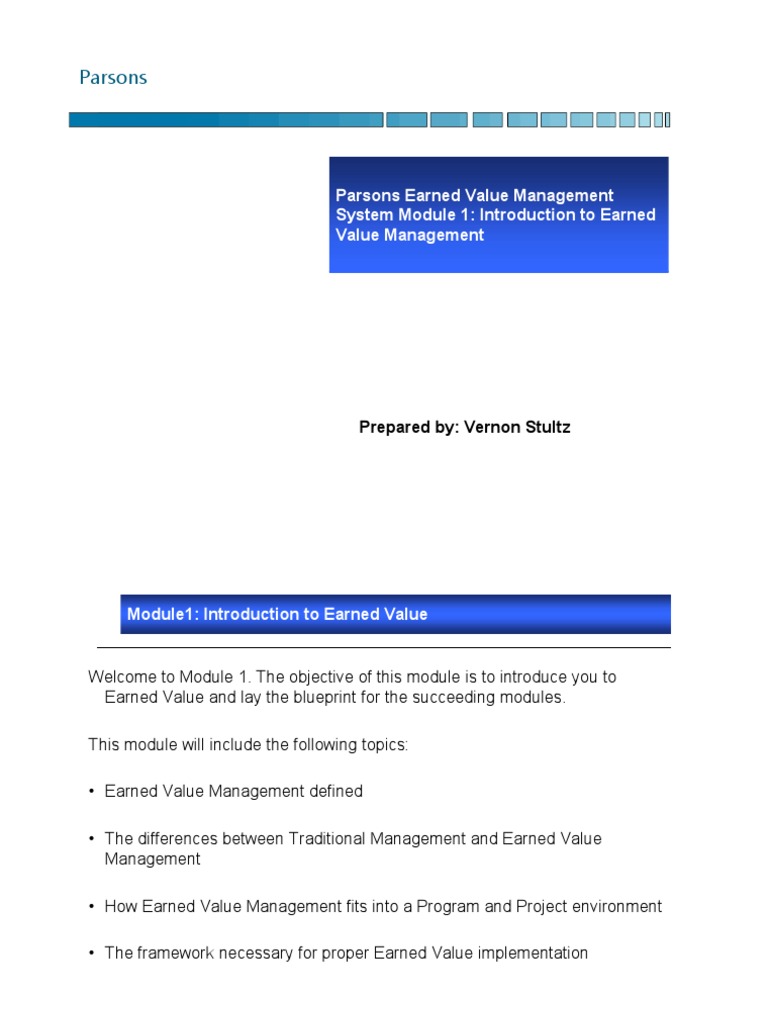 EVMS Overview Presentation | PDF | Project Management | Business