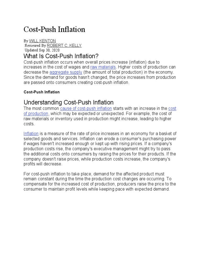 Cost-Push Inflation Explained | PDF