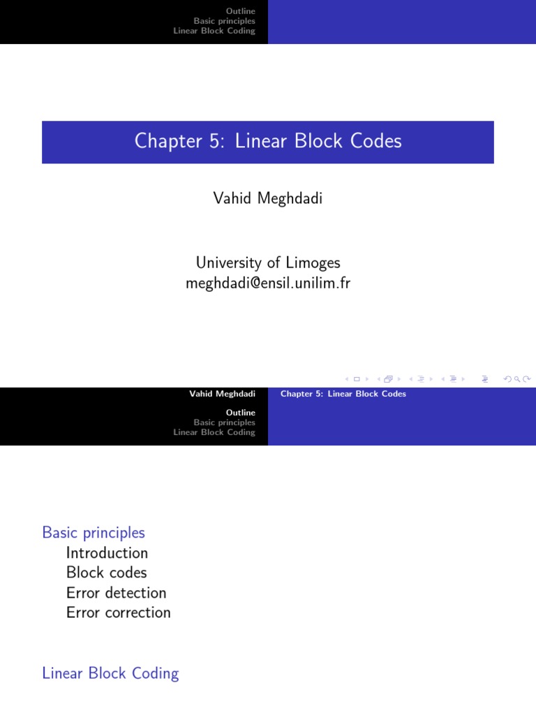 Understanding the Fundamental Concepts of Linear Block Codes | PDF ...
