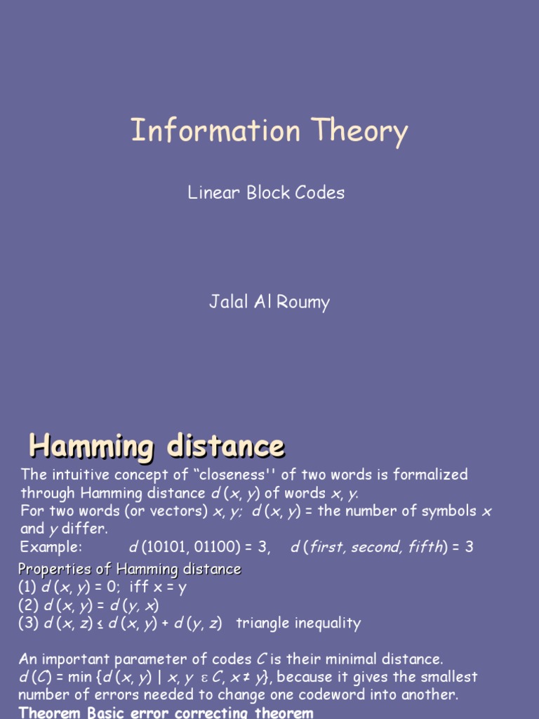 Linear Block Codes Download Free Pdf Theoretical Computer Science Mathematical Objects 6401