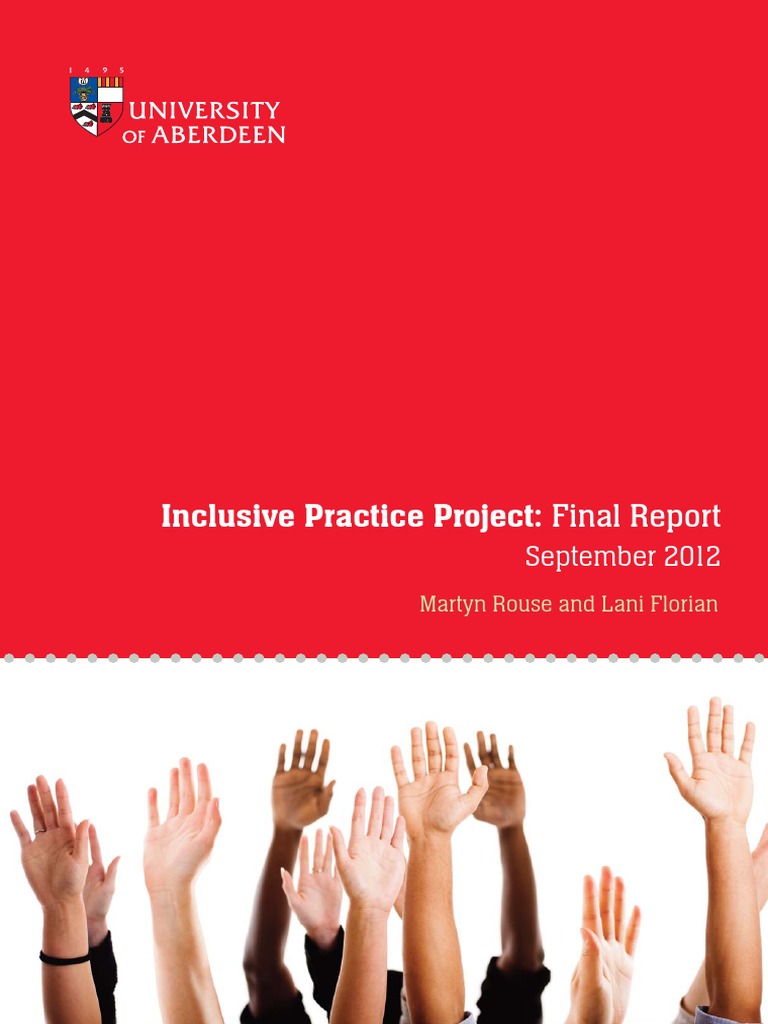 The Inclusive Practice Project Final Rep PDF | PDF | Inclusion ...