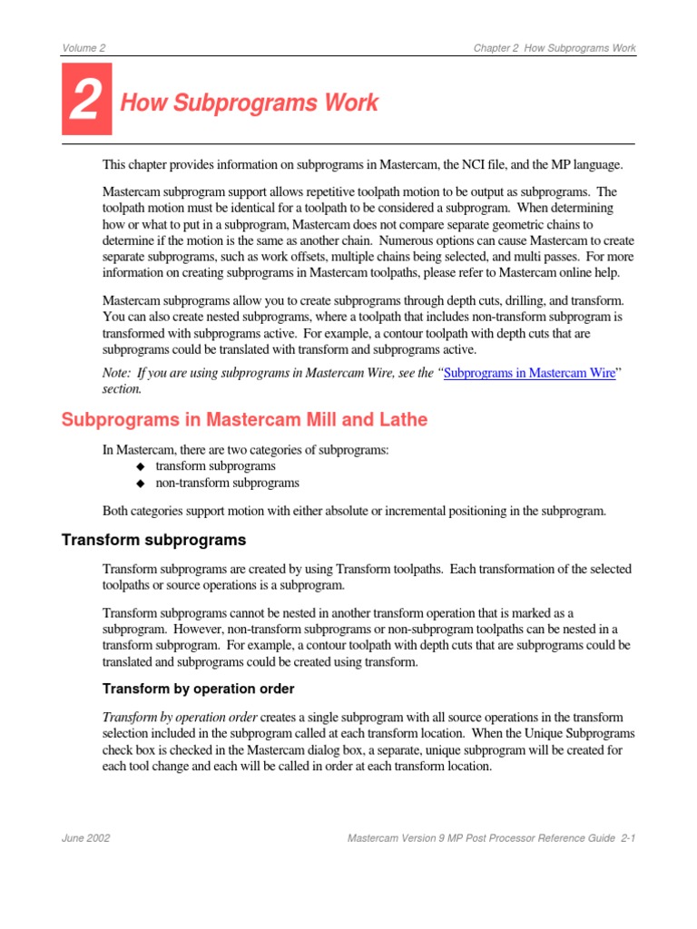202 Subprograms | PDF | Subroutine | Machine Tool