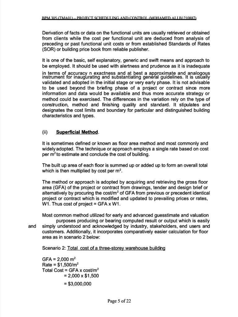 BPM 305 (Tma01) - Project Scheduling and Control (Mohamed Ali B1210887 ...