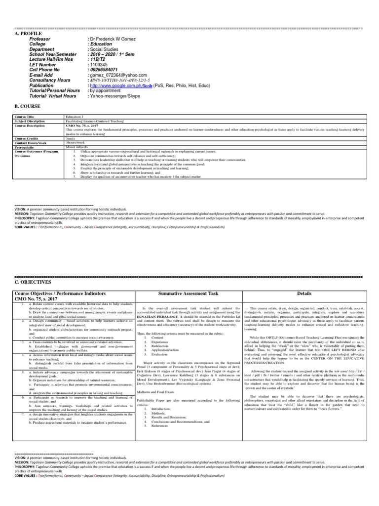 Facilitating Learner-Centered Teaching | PDF | Educational Psychology ...