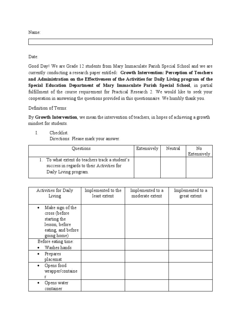 REAL-QUESTIONNAIRES (Print) | PDF | Special Education | Teaching