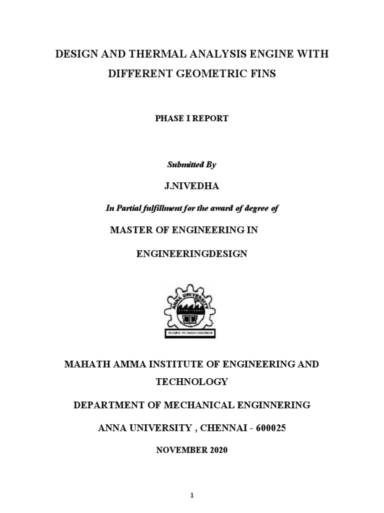 Engine Fins Design and Thermal Analysis | PDF | Heat Transfer ...