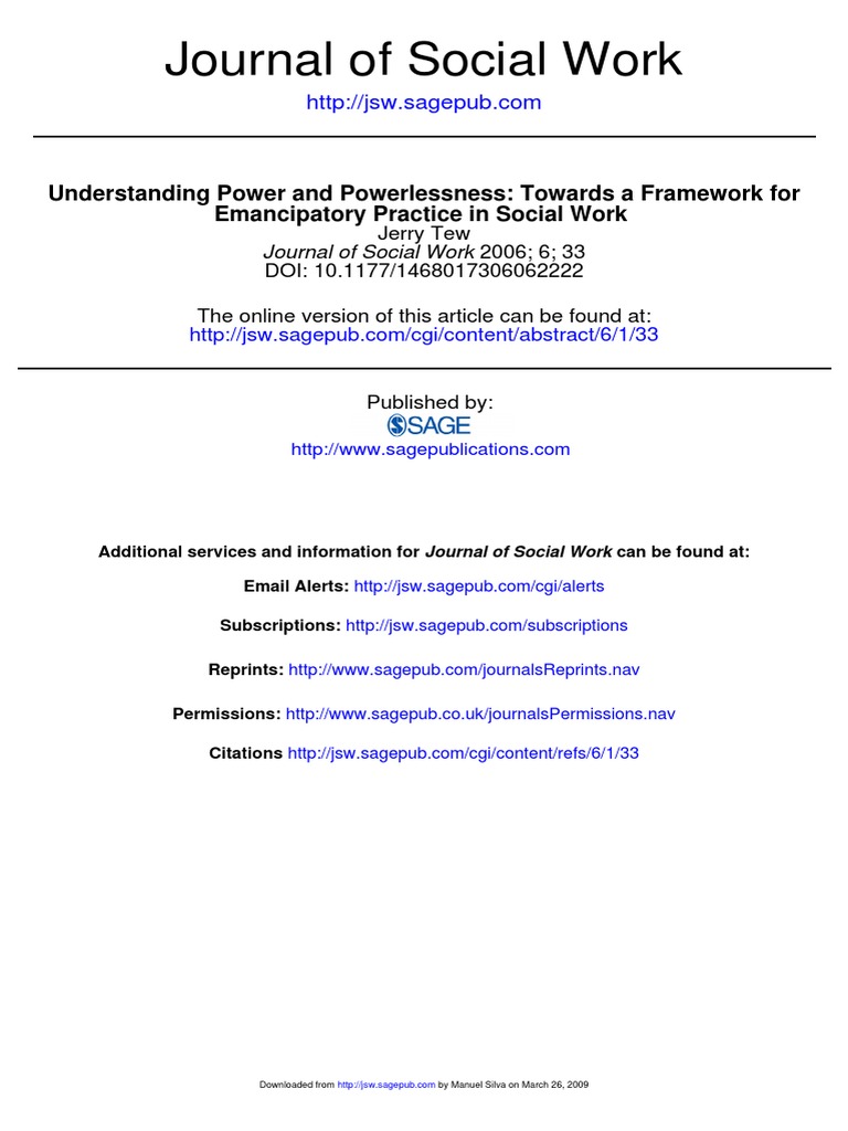 JERRY TEW - 2006 - Understanding Power and Powerleness | Download Free ...