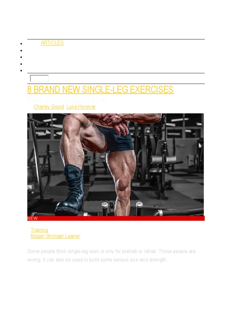 8 Brand New Single-Leg Exercises | PDF | Musculoskeletal System | Human ...