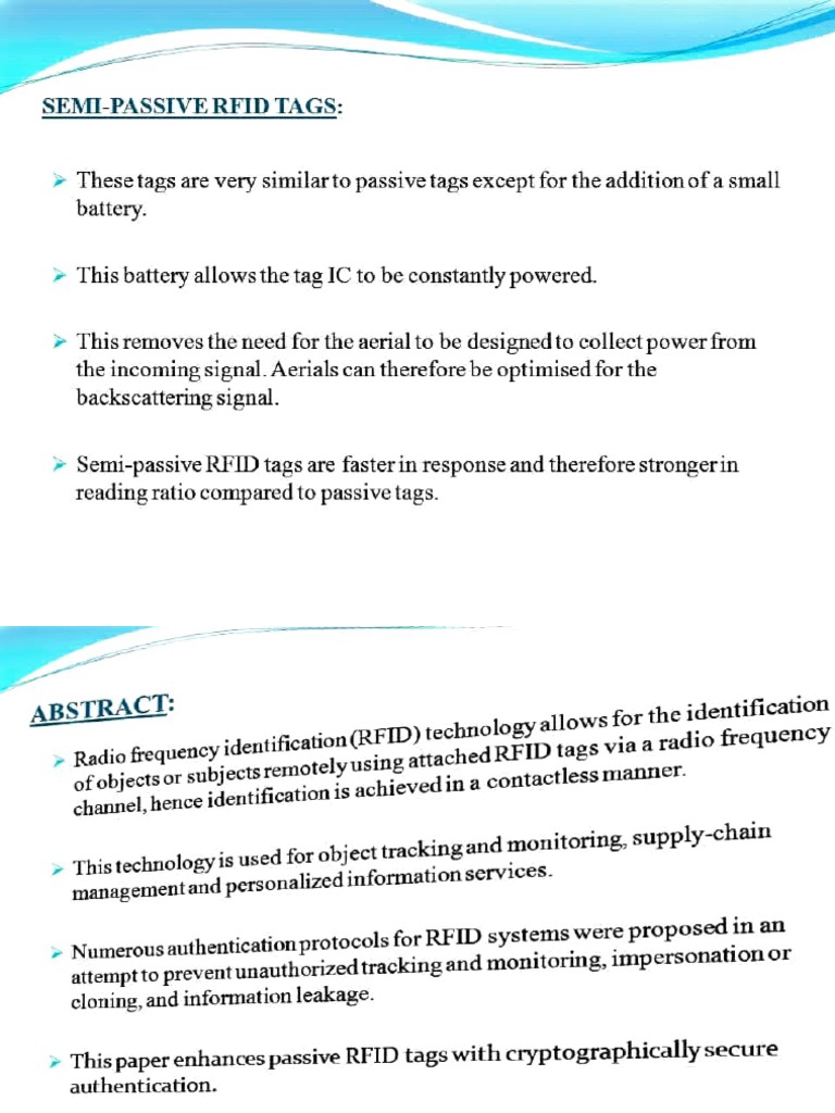 Semi Passiverfid Tags: Semi-Passive RFID Tags Are Faster in Response ...