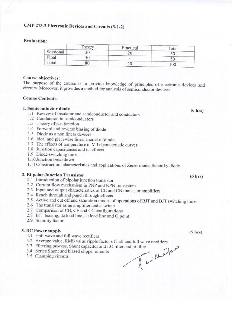 Electronic Devices and Circuits | PDF