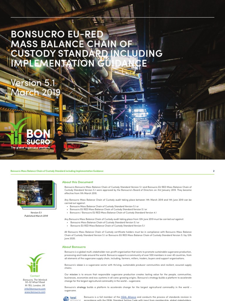 SCH - Bonsucro MB ChoC Standard (Including Guidance) SPA V5.1 | PDF | Audit | Internal Audit