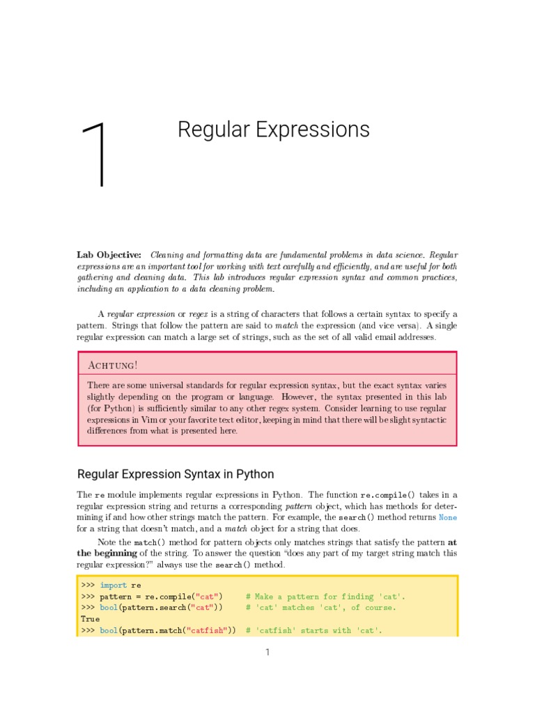 Regular Expressions: Regular Expression Syntax in Python | PDF ... Regular Expressions: Regular Expression Syntax in Python | PDF ...