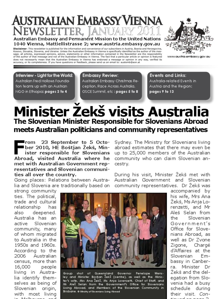 Australian Embassy Vienna Newsletter JAN 2011 | Organization For ...