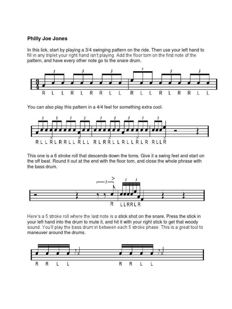 Jazz Drum Licks and Patterns Guide | PDF