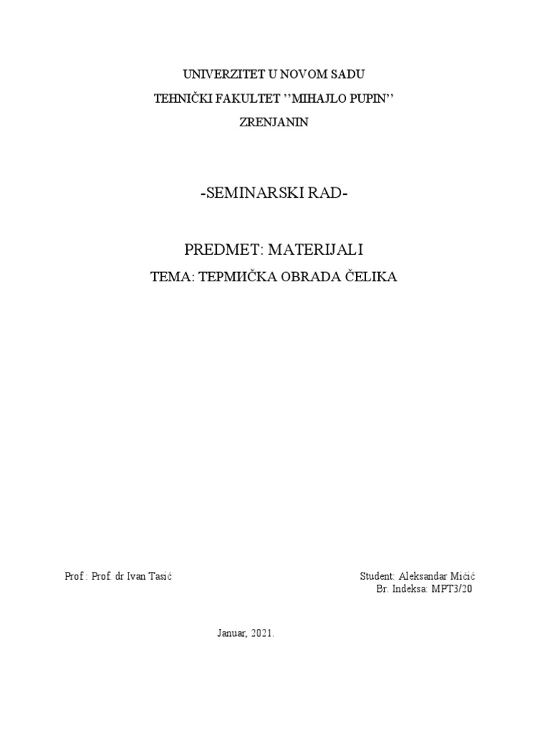 Seminarski Rad | PDF