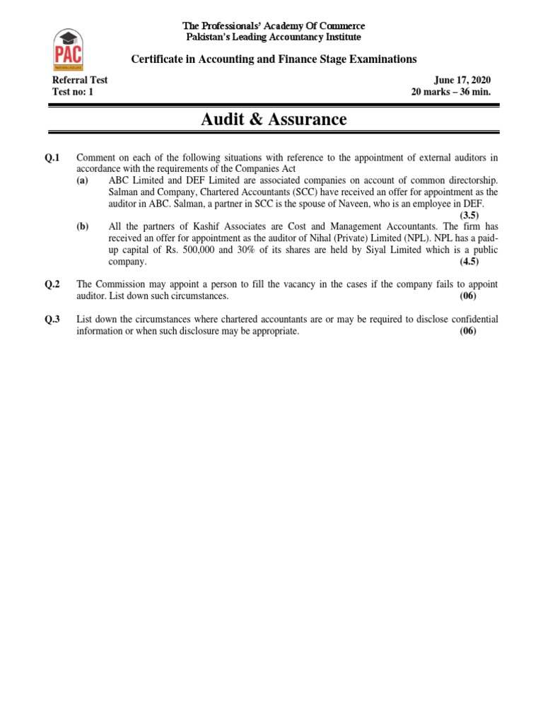 Audit Considerations and Implications for Two External Audit Clients ...