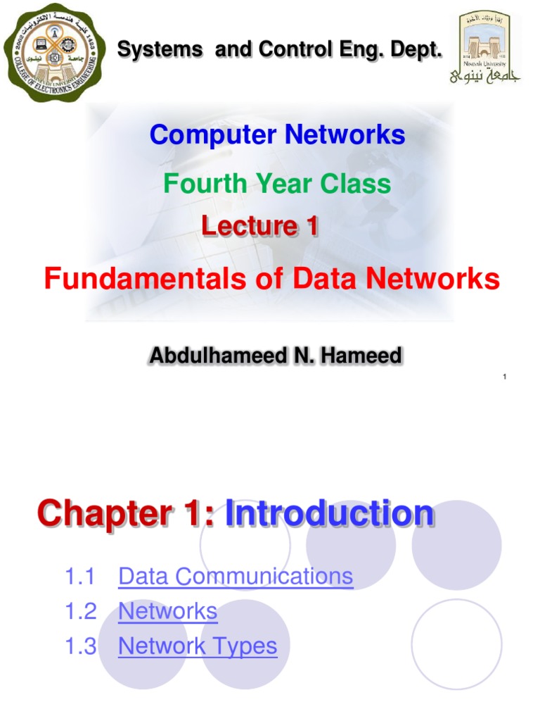 Computer Networks: Fourth Year Class | PDF | Duplex (Telecommunications) | Information Age
