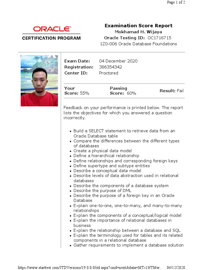 Examination Score Report | PDF | Relational Model | Databases
