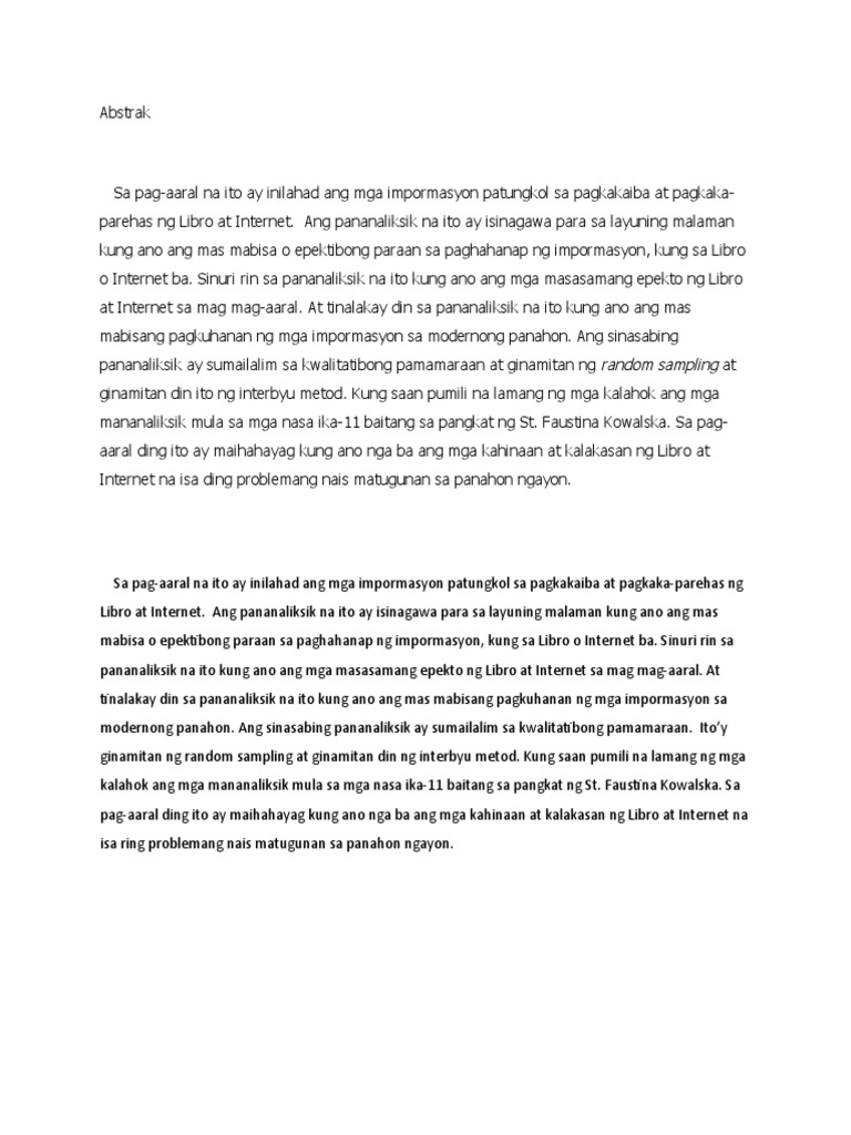 Abstrak Sa Filipino | PDF