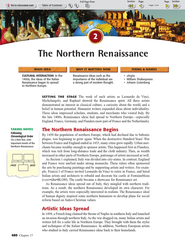 17.2 The Northern Renaissance | PDF | Printing | William Shakespeare