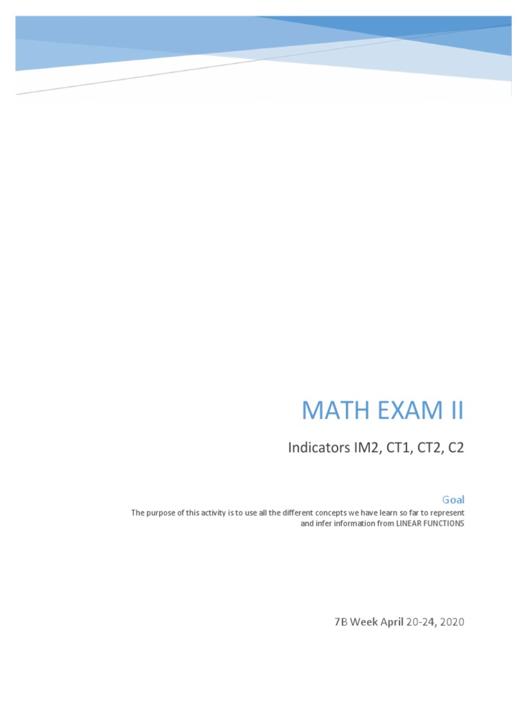 Math Exam Ii: Indicators IM2, CT1, CT2, C2 | PDF | Applied Mathematics ...