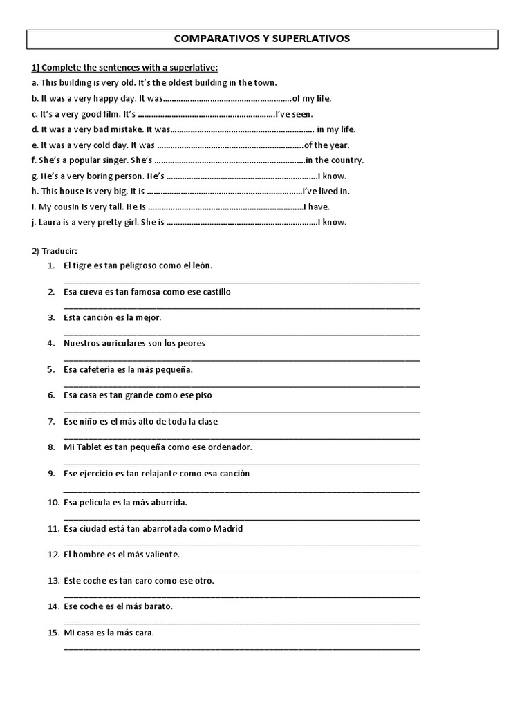 Tema 2 Comparativos y Superlativos | PDF