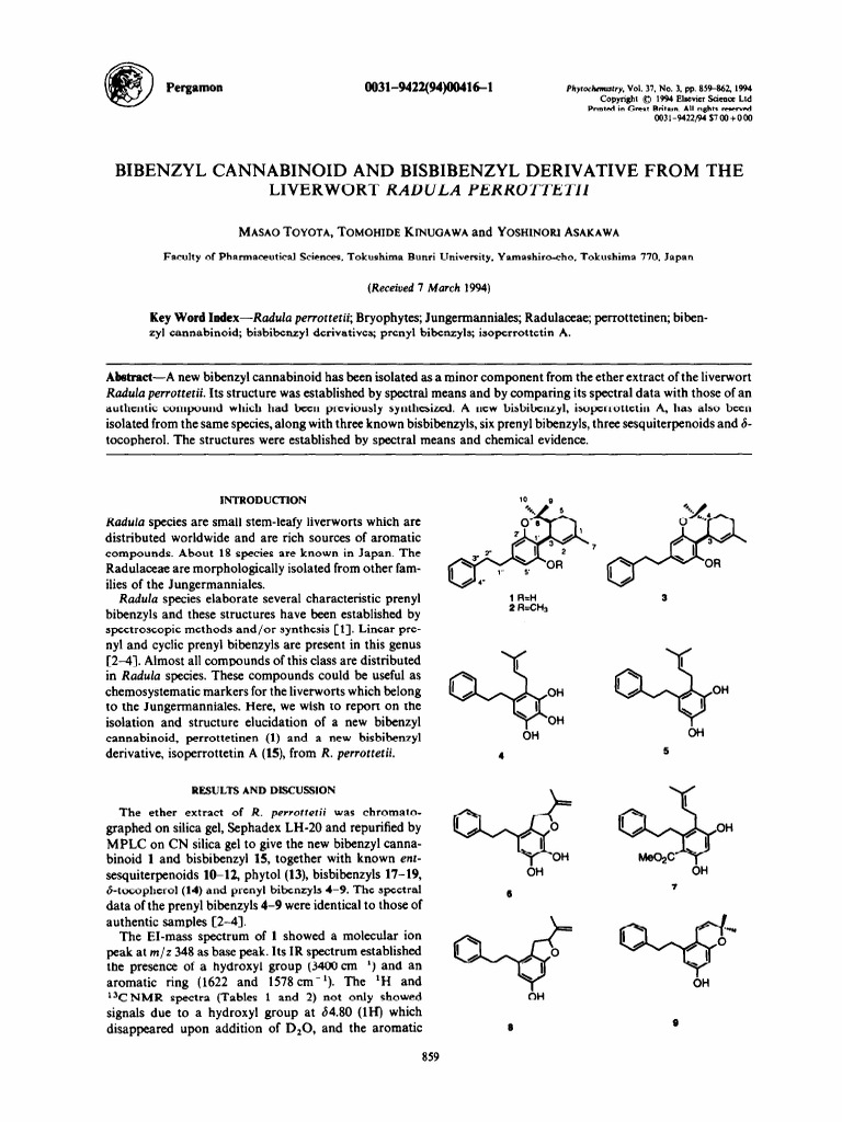 BIBENZYL CANNABINOID AND BISBIBENZYL DERIVATIVE FROM THE LIVERWORT ...