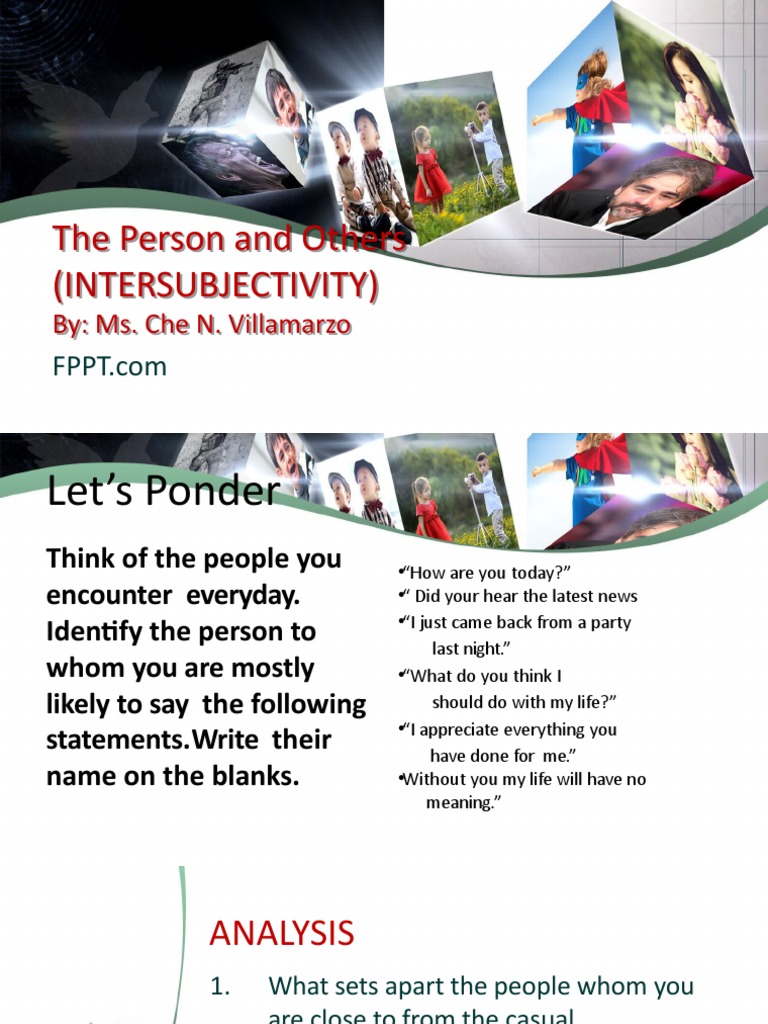 The Person and Others (Intersubjectivity) | PDF | Awareness ...