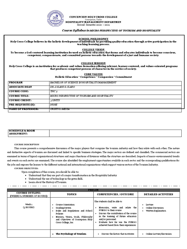 Course Syllabus In: Second Semester 2020 - 2021 | PDF | Motivation ...