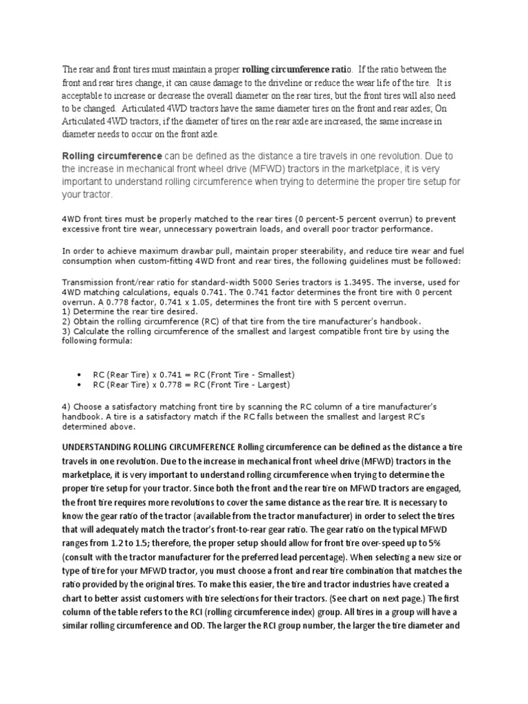 Rolling Circumference Can Be Defined As The Distance A Tire Travels in ...