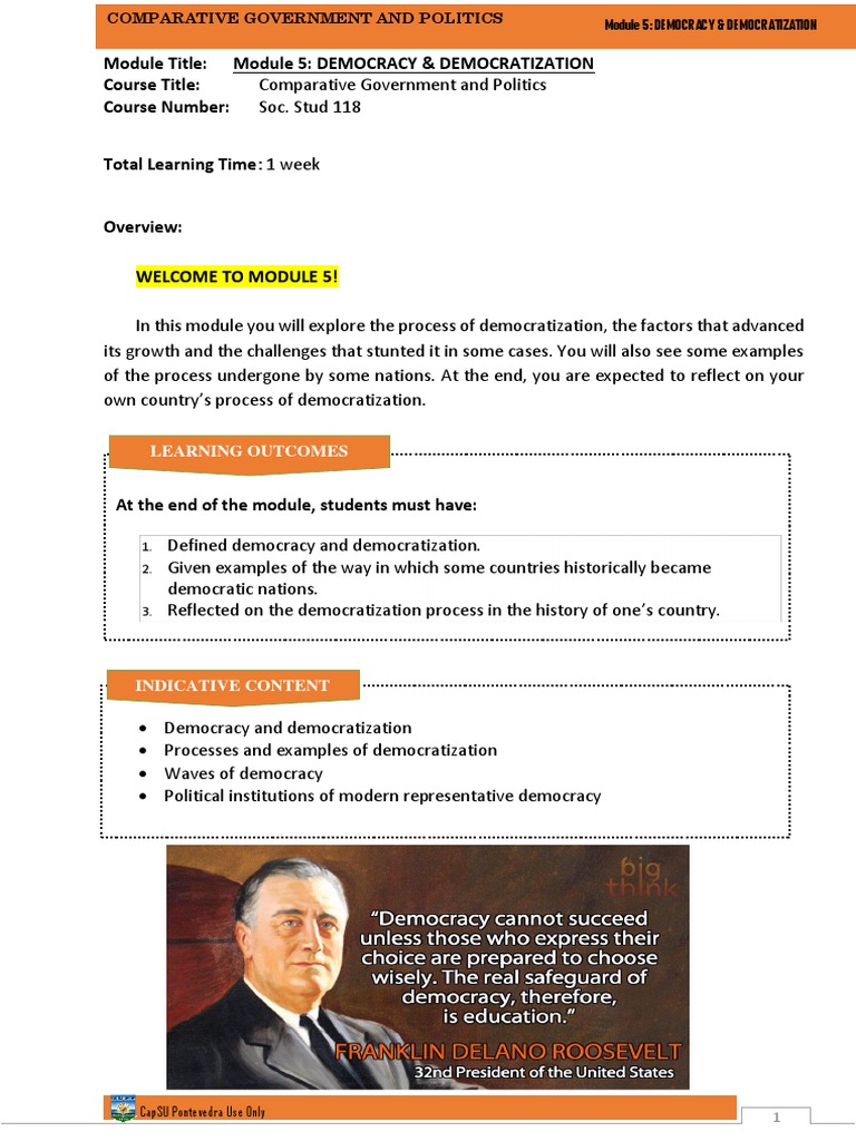 Module 5 - Process of Democratization | Download Free PDF ...