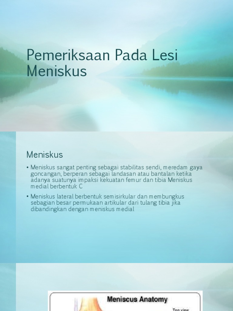 Pemeriksaan Pada Lesi Meniskus | PDF