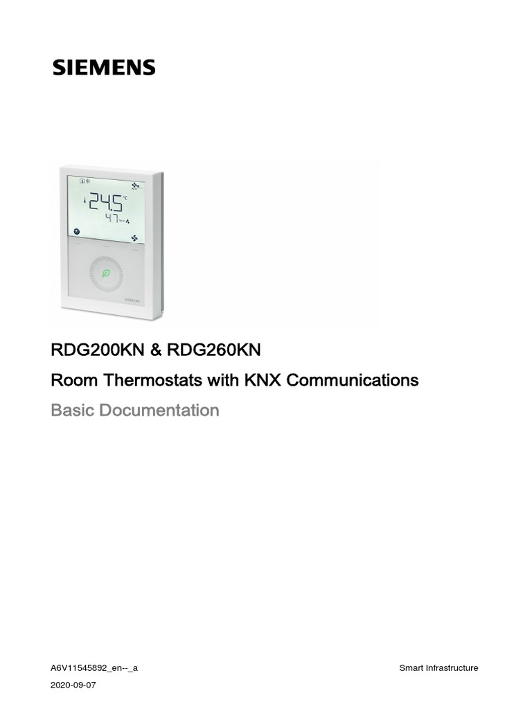 A6V11545892 - Room Thermostats With KNX Communications RDG200KN - en ...