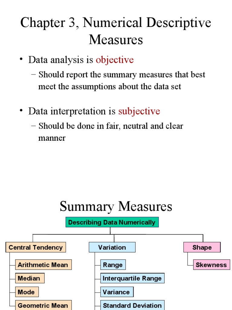 Chapter 3, Numerical Descriptive Measures: - Data Analysis Is | PDF | Quartile | Correlation And ...