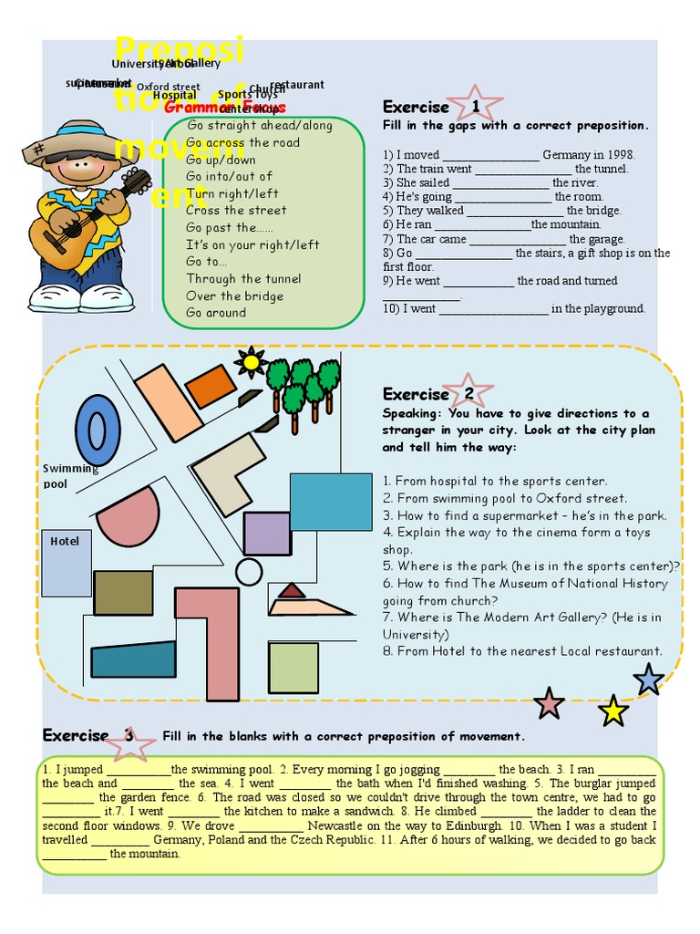 Prepositions of Movement Fun Activities Games Grammar Guides - 26616 | PDF