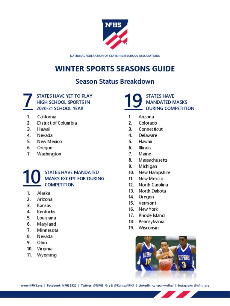 Winter Sports Seasons Guide: Season Status Breakdown | PDF | U.S. State ...