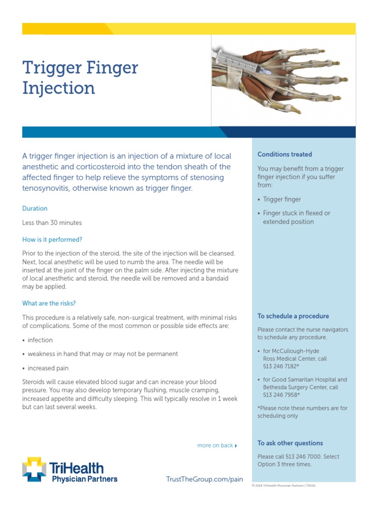 Trigger Finger Injection PDF | PDF | Injection (Medicine) | Nervous System