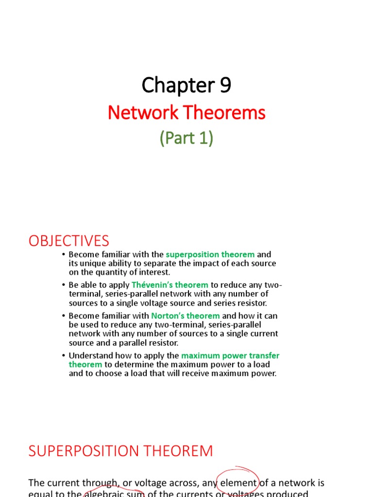 Chapter 9 - Network Theorems (Part 1) PDF | PDF | Electrical Network ...