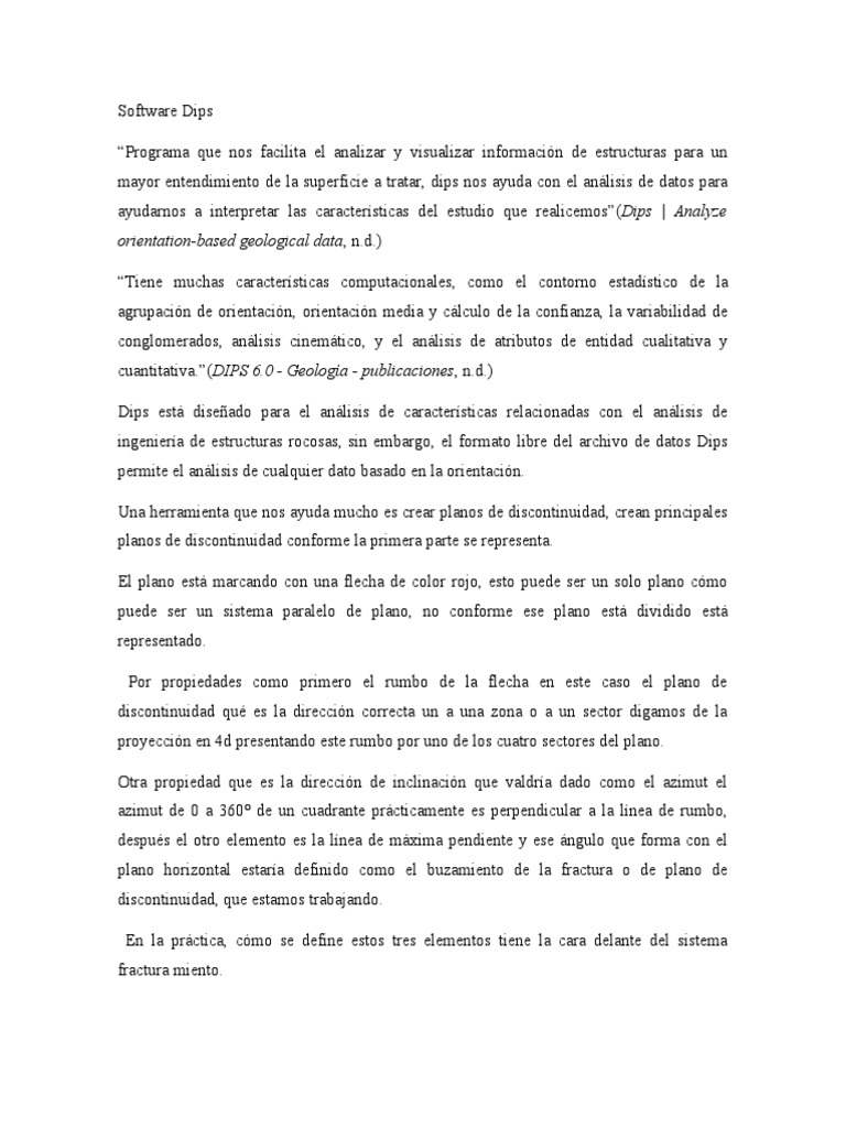 Análisis de estructuras geológicas y su aplicación en ingeniería civil mediante el software Dips ...