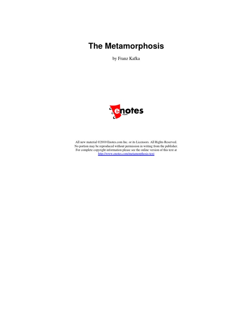 The Metamorphosis: by Franz Kafka | PDF | Franz Kafka | Existentialism