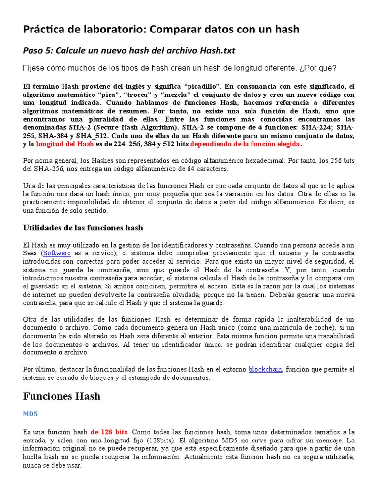 1.2.1.3 Lab - Compare Data With A Hash | PDF | Comunicación segura | La seguridad informática