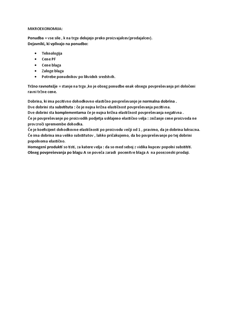 MIKROEKONOMIJA Teorija | PDF