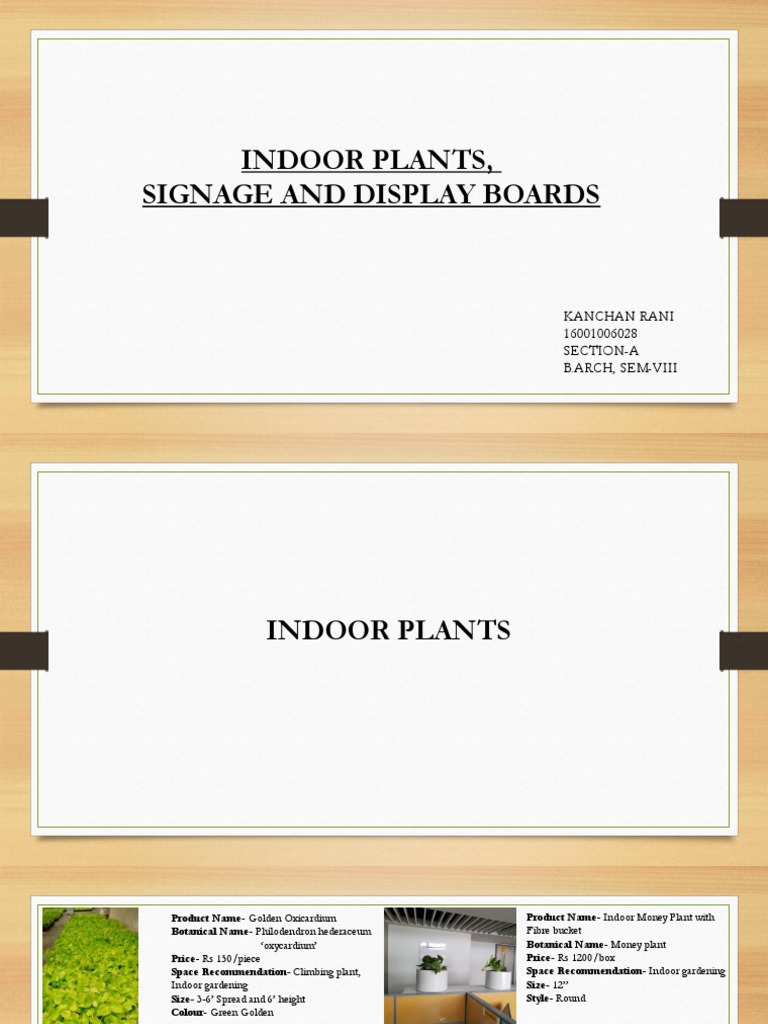 Indoor Plants, Signage and Display Board | PDF | Houseplant | Point Of Sale