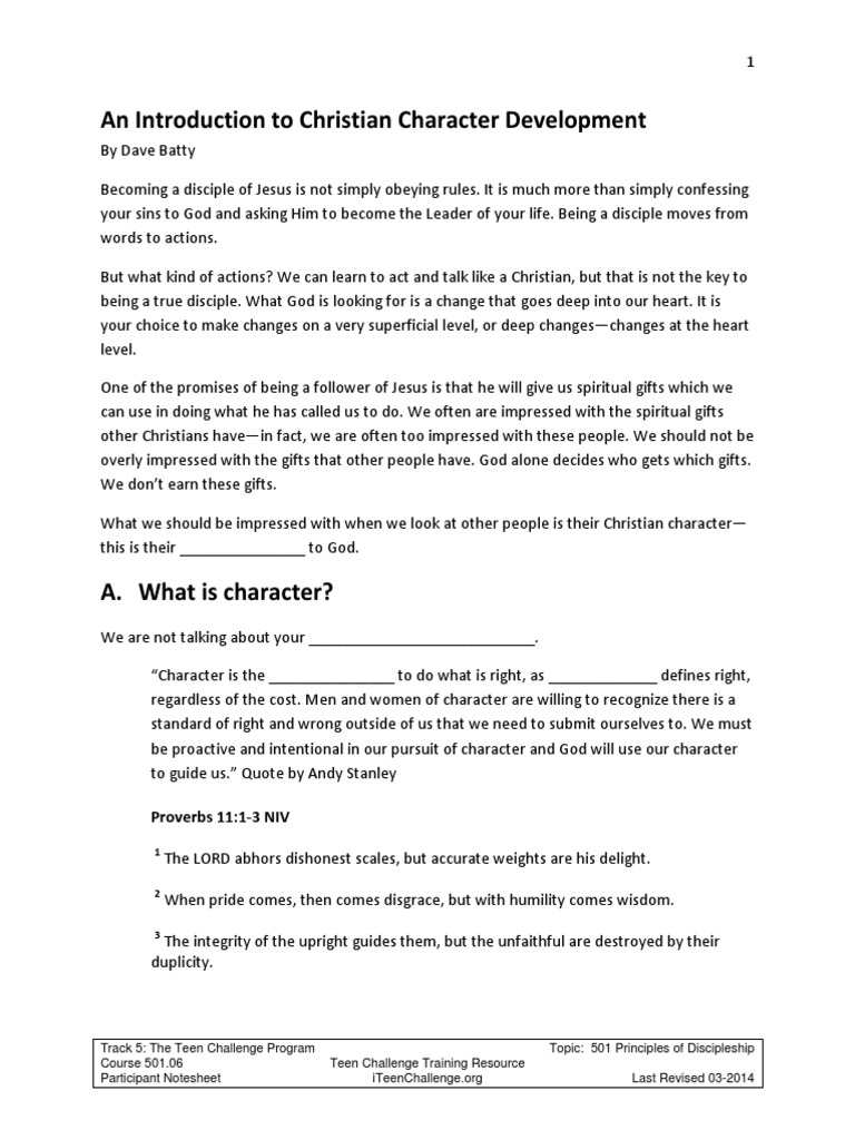 An Introduction To Christian Character Development: Proverbs 11:1-3 NIV ...