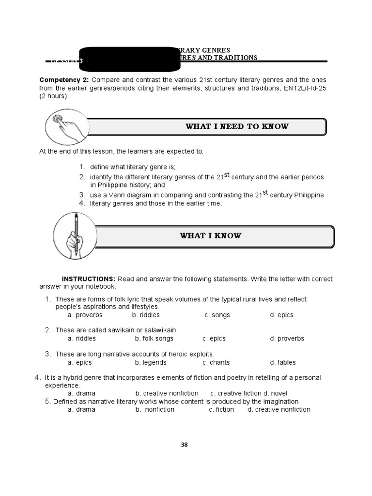 21st Century Lit Lesson 3-4 | PDF | Genre | Poetry