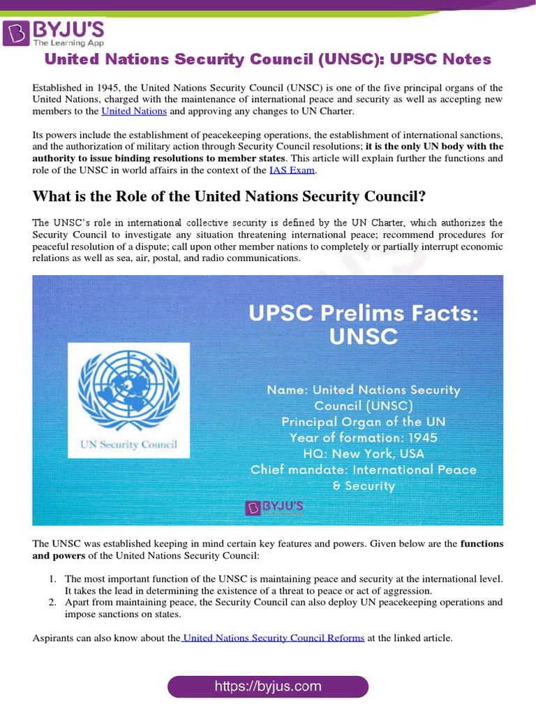 Unsc Upsc | PDF | United Nations Security Council | United Nations
