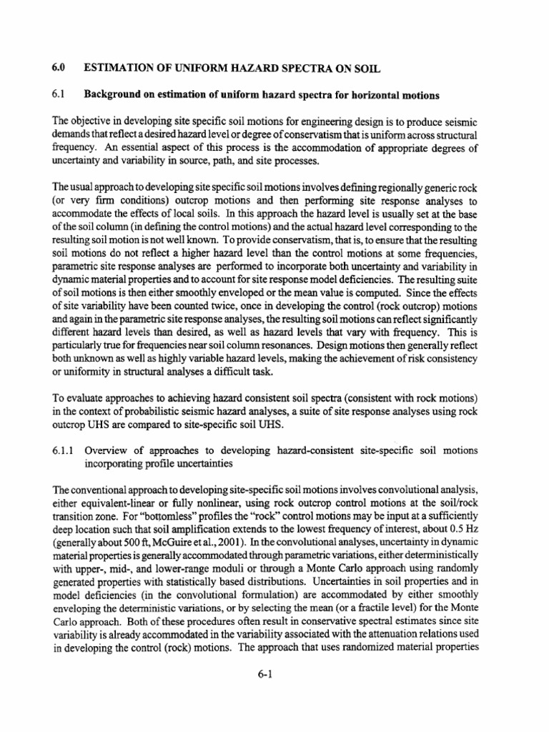 6.0 Estimation of Uniform Hazard Spectra On Soil | PDF | Spectral Density | Young's Modulus