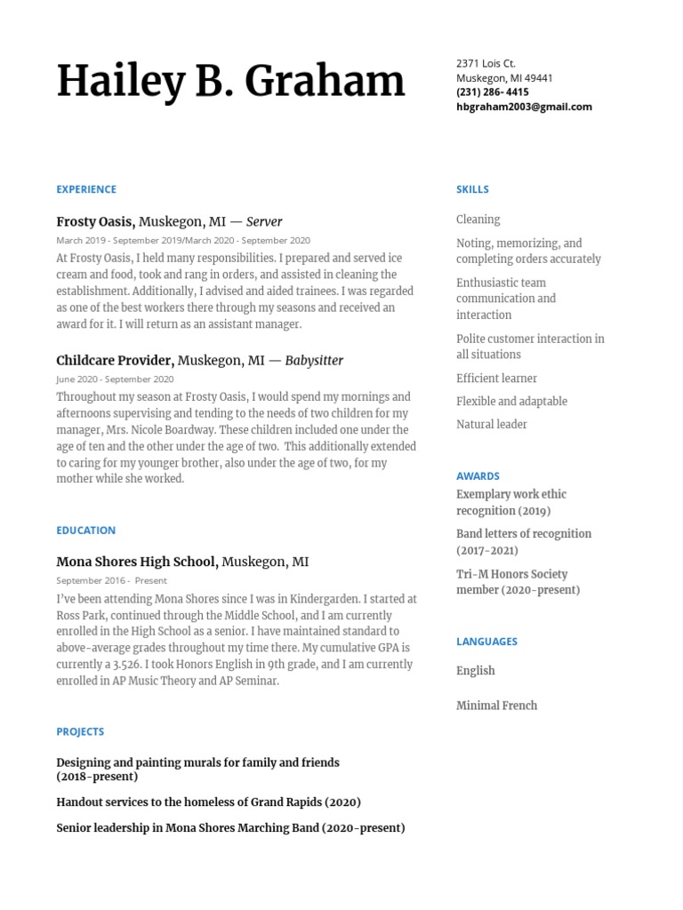 Haiden Graham Resume | PDF | Human Nature | Learning